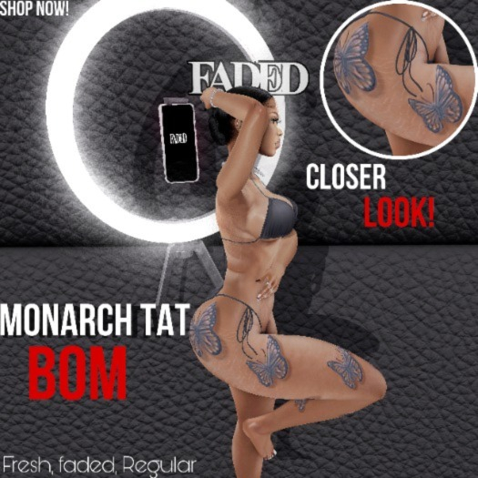 Second Life Marketplace - Monarch Tattoo / / FADED
